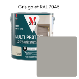 Peinture Multi Protect Bois-Alu-Pvc 2,5L gris galet RAL 7045 | Métal et PVC