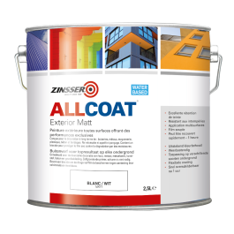 Zinsser Allcoat Exterior Matt White 2.5L | Wall